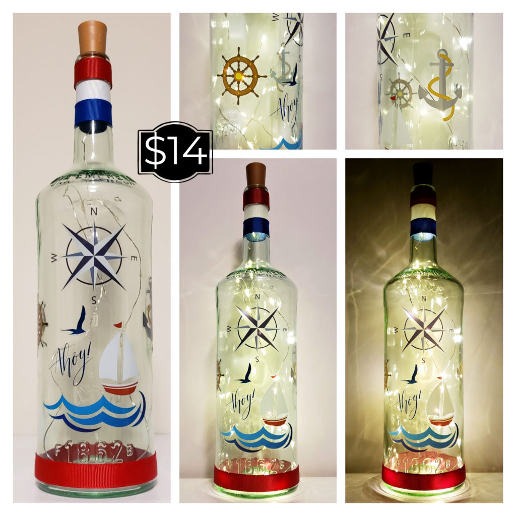 Nautical Rum Bottle – Sailboat, Compass & Waves: $14 – Crafted Paper ...
